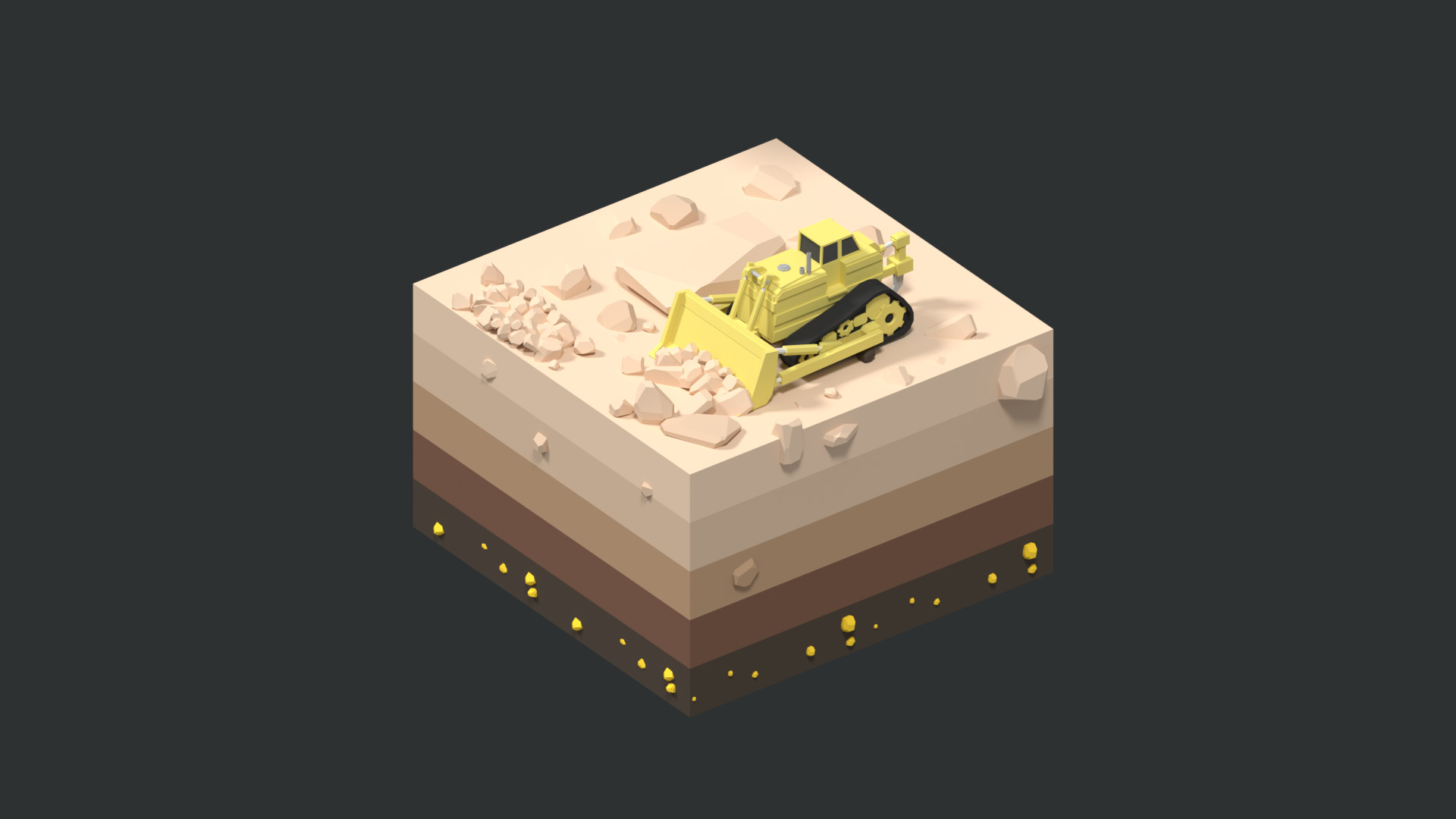 A 3D - Low Poly Mining
