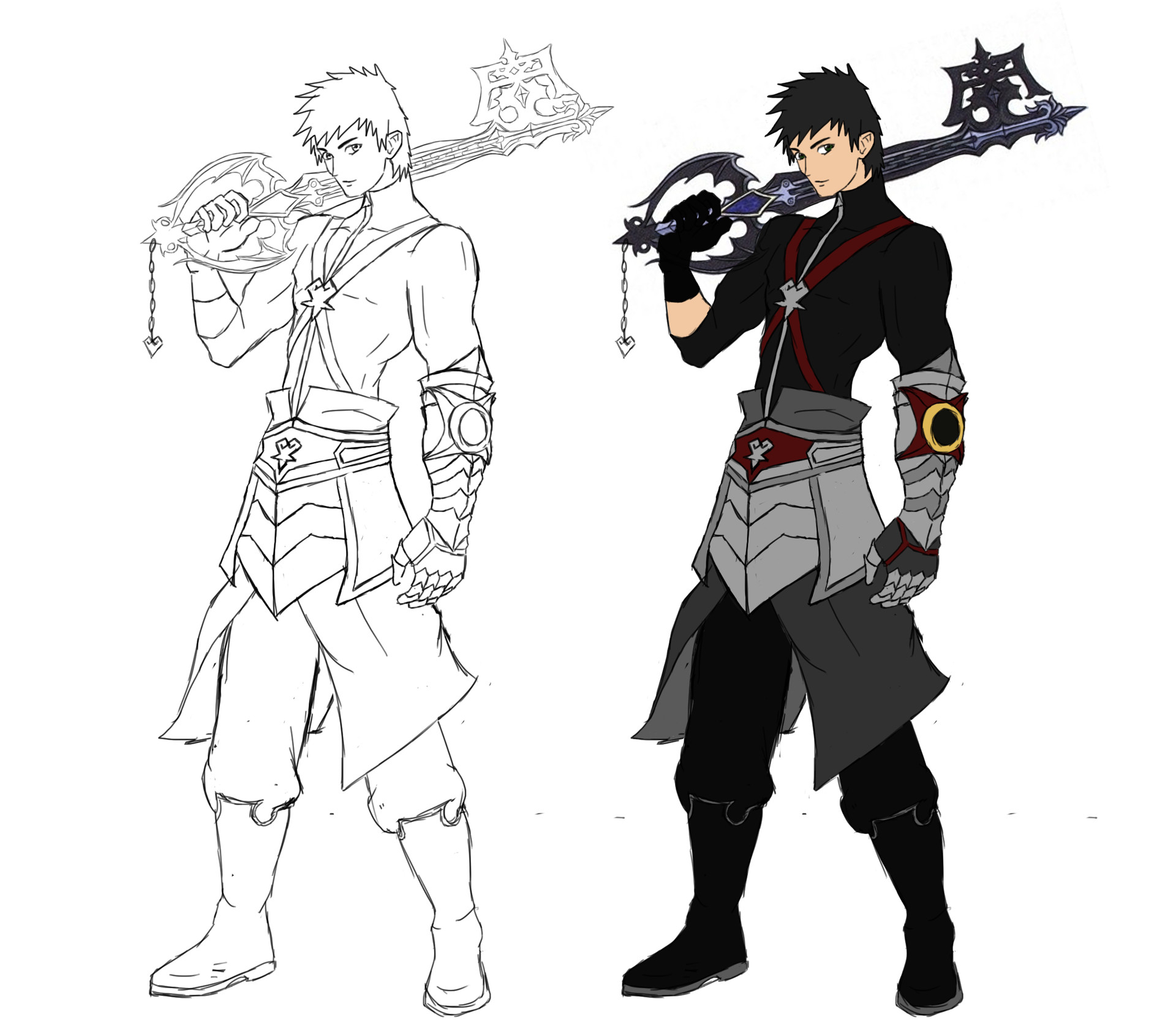 how to draw kingdom hearts style characters