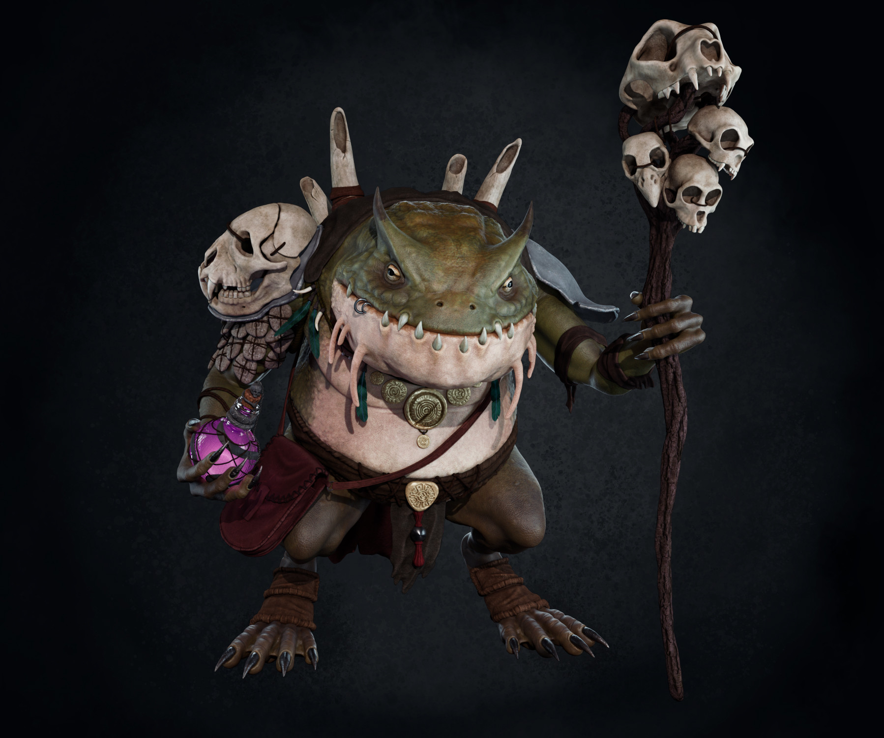 ArtStation - Green Slaad - Dungeon and Dragon