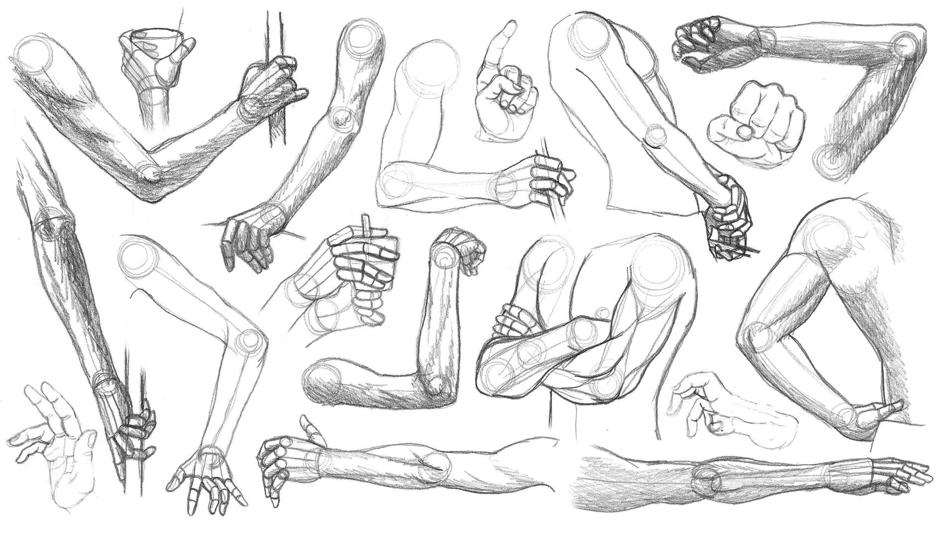 how to draw human arms and hands