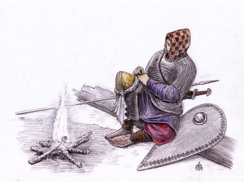 Oleksandr Tereshchenko - Novgorod warriors on the banks of the Dnieper ...