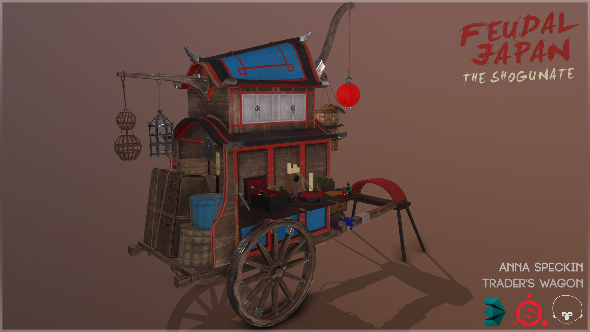 ArtStation - Trader's Wagon - Feudal Japan Artstation Challenge