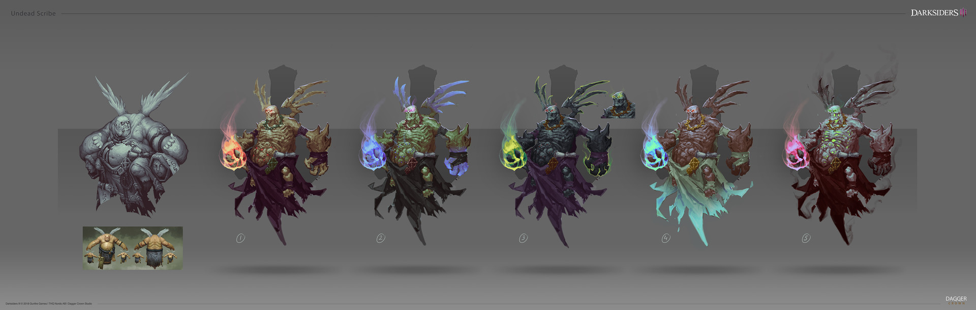 Ilia Bodaikin - Darksiders 3 - Undead Scribe concept.