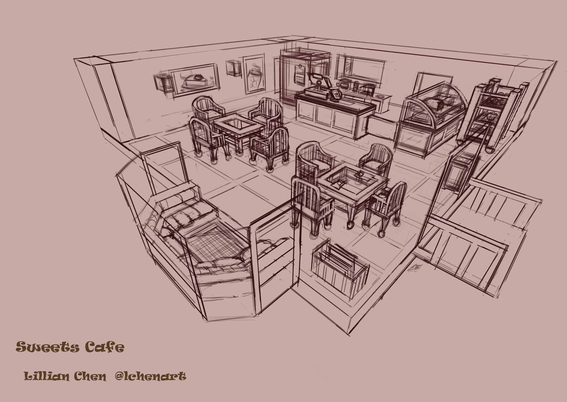 ArtStation - Sweets Cafe - designs