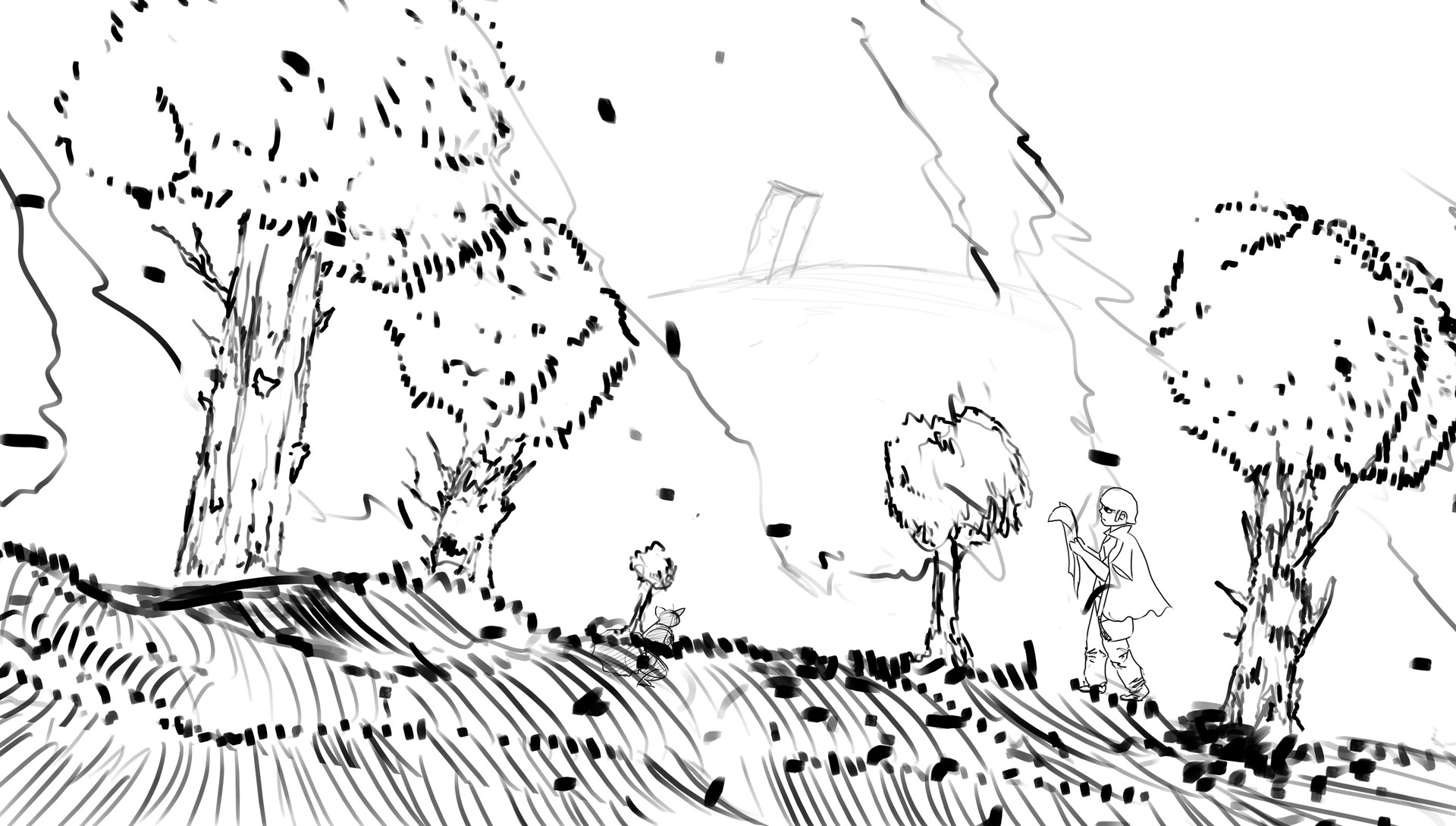 ArtStation - Hunter On The Move ~ Line Art