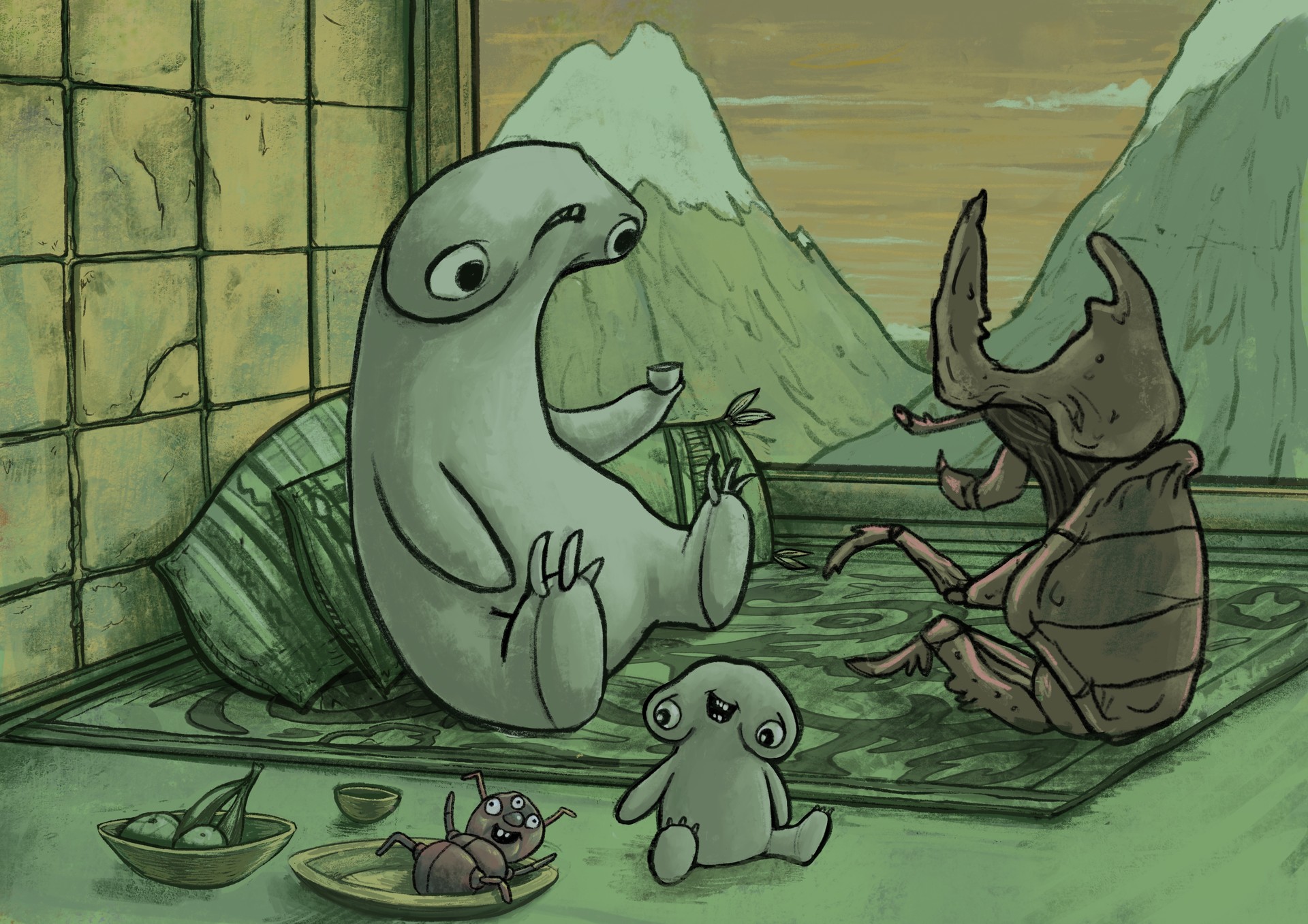 ArtStation - Mr Gorrell'ox comes to tea.