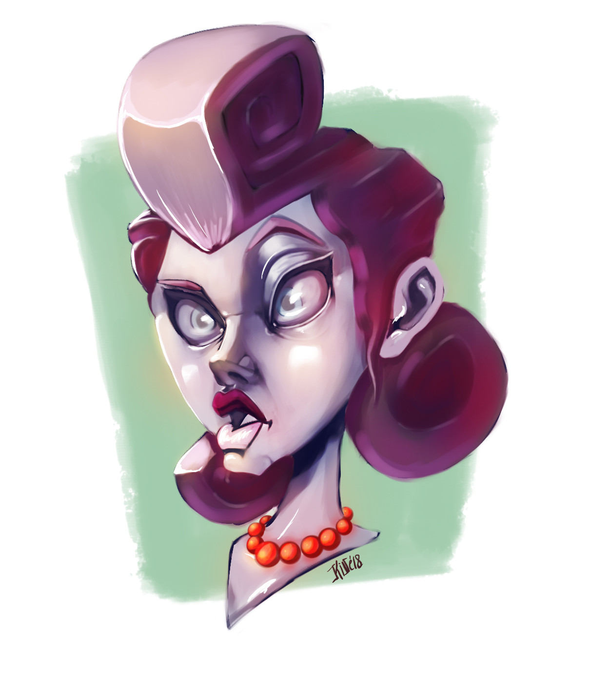 ArtStation - Purple Lady Face