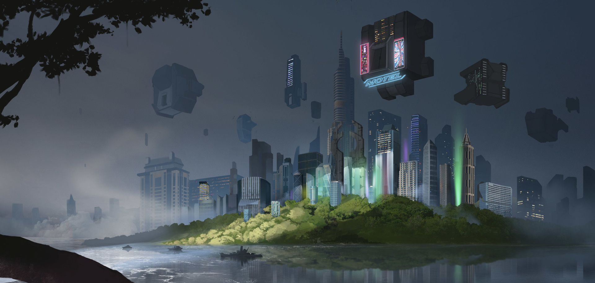 ArtStation - Futuristic island city