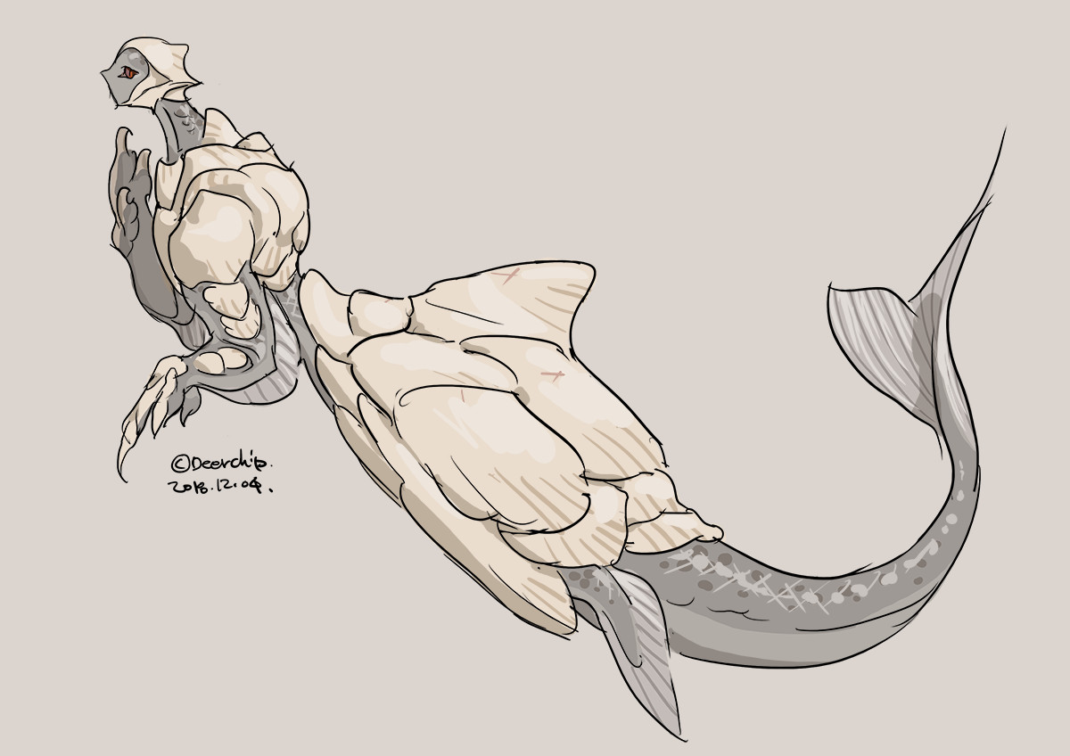 how to draw prehistoric fish