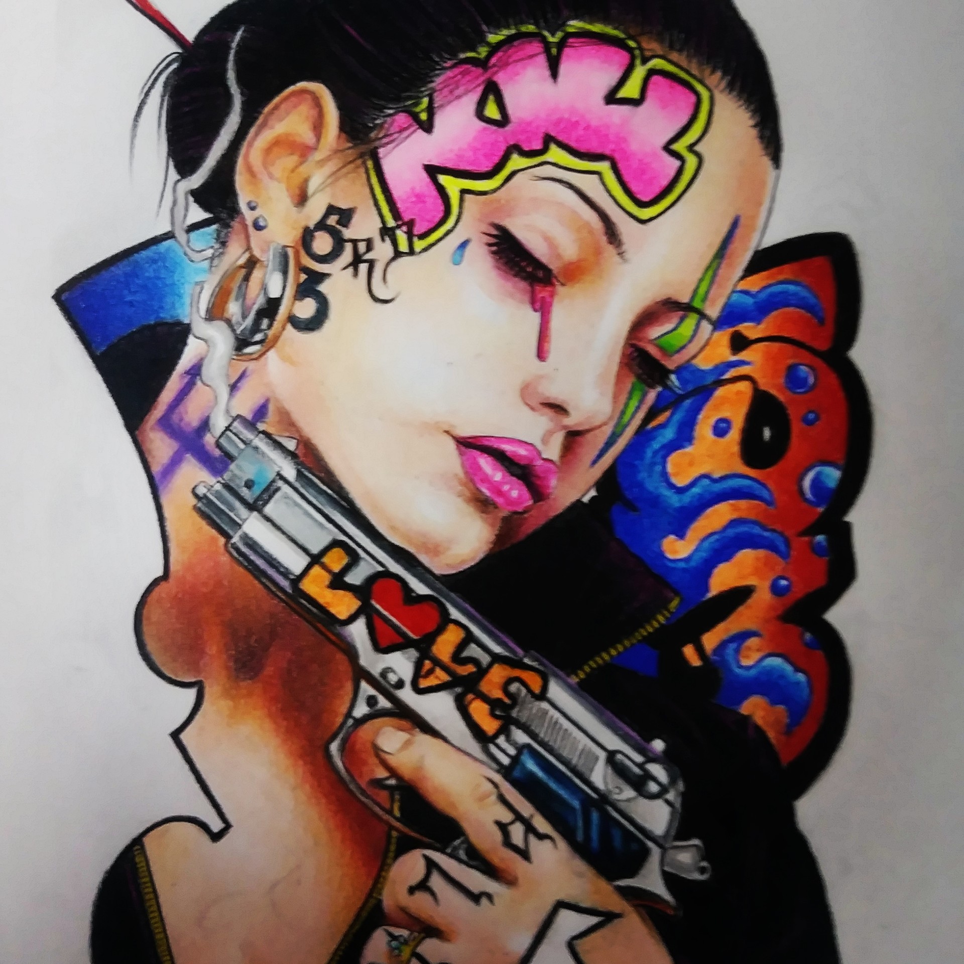 how to draw a graffiti girl