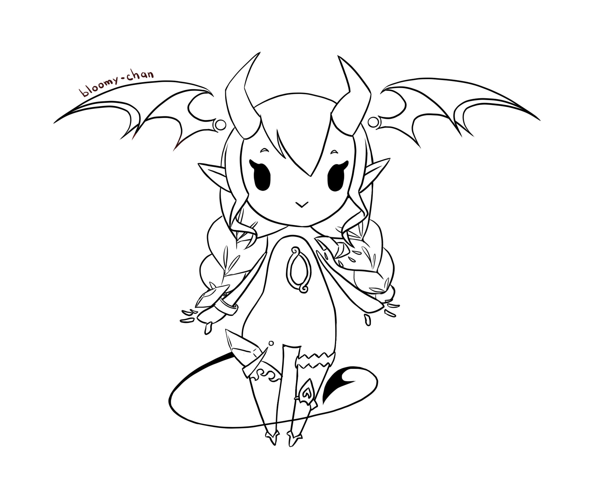 how to draw a chibi demon
