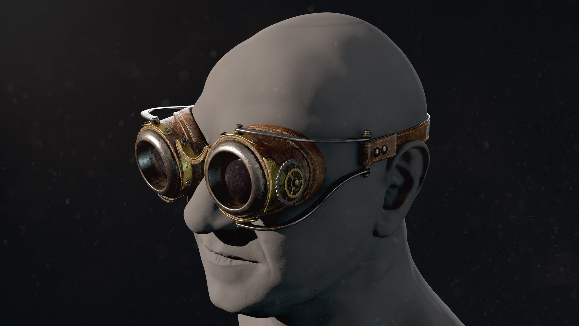 steampunk goggles front view
