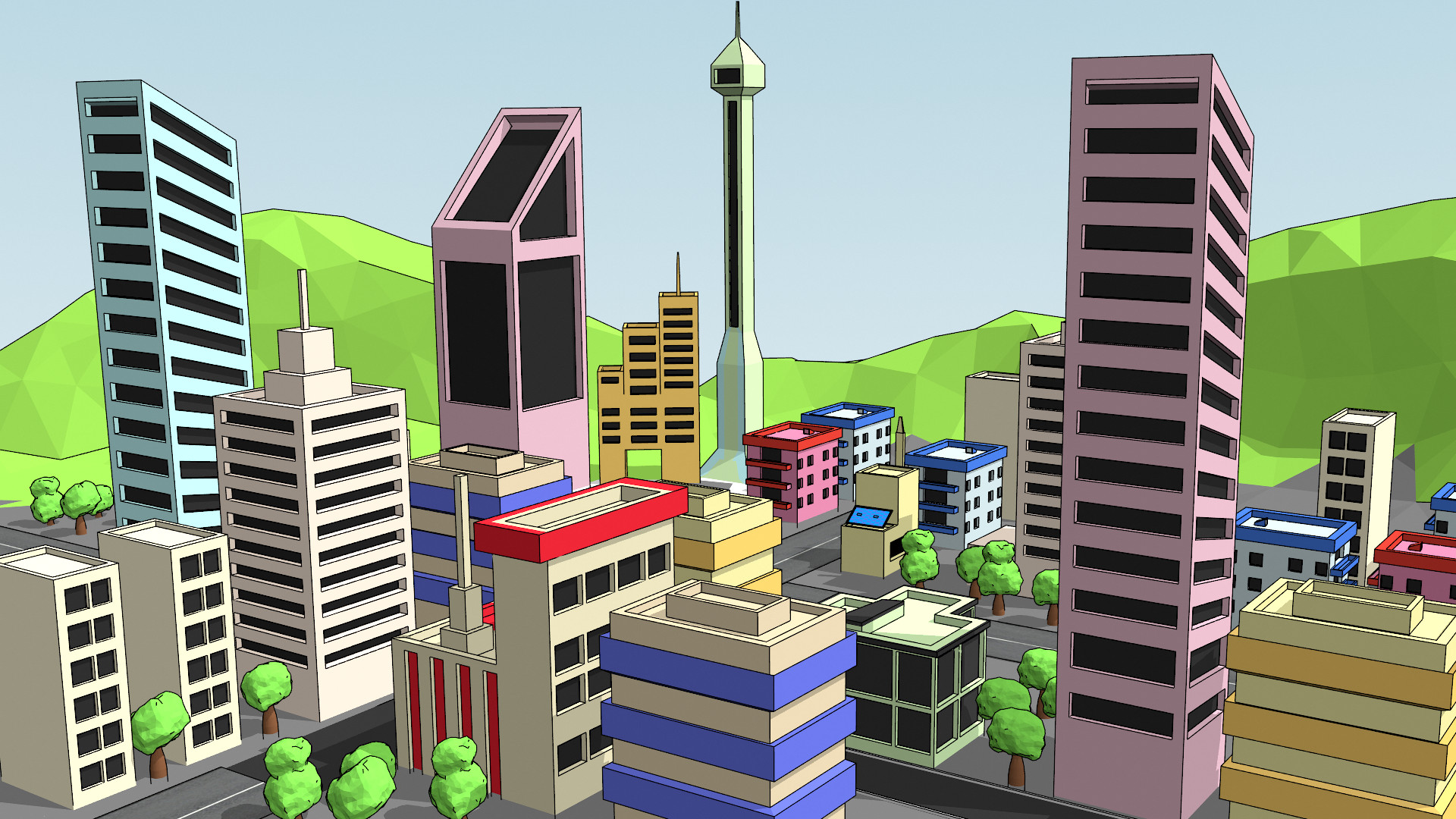 ArtStation - low-poly town