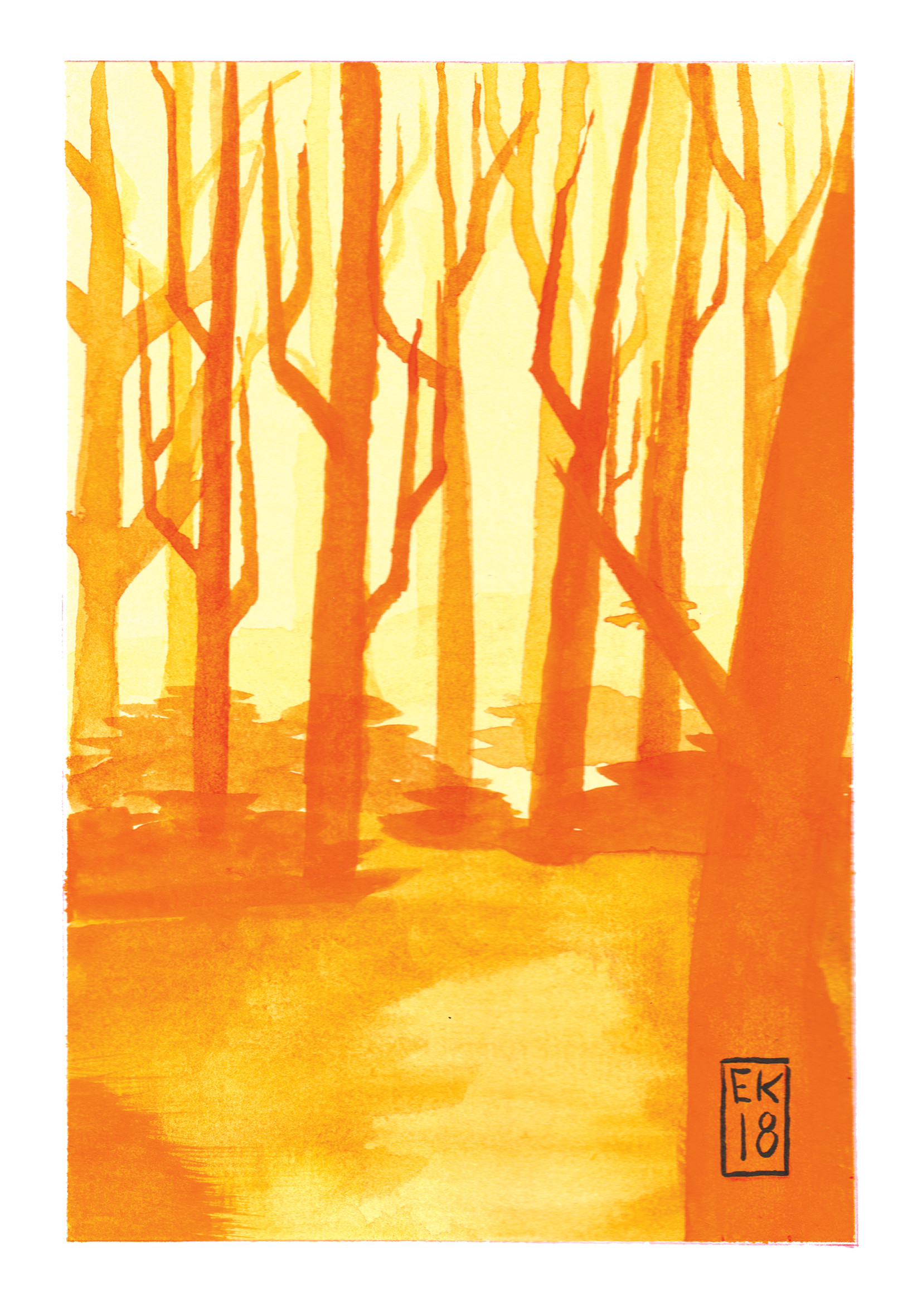 Orange Monochromatic Paintings