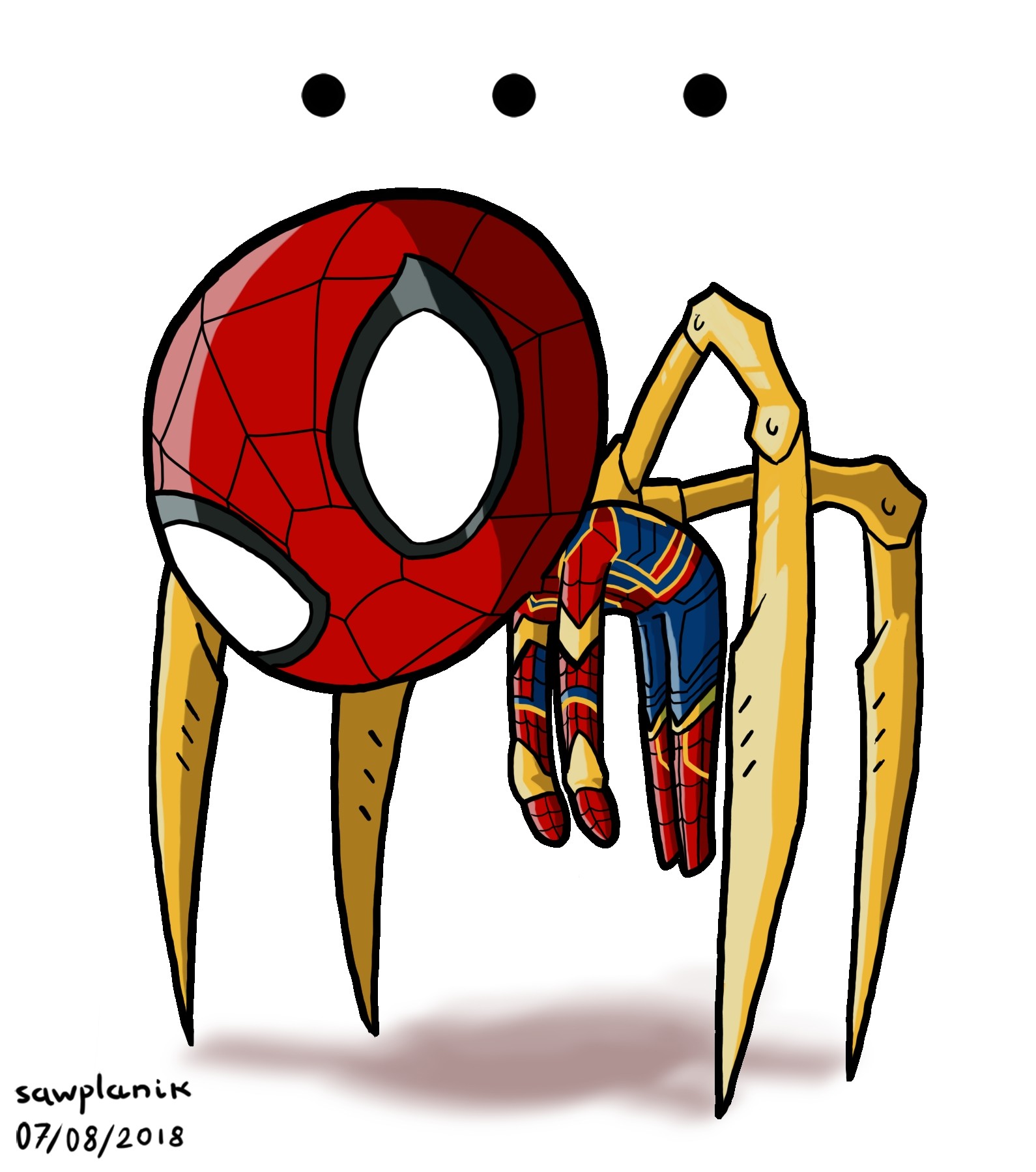 how to draw chibi iron spider