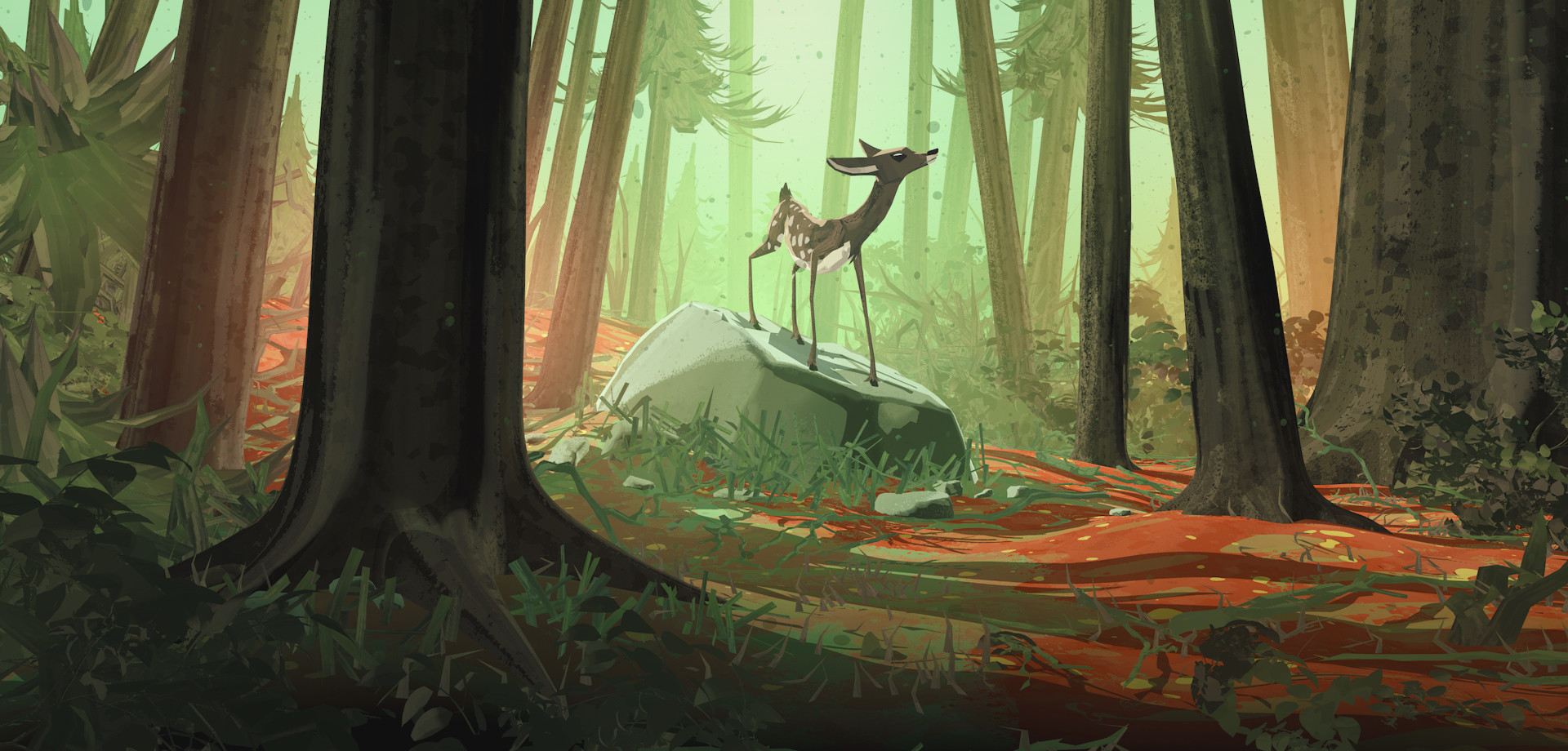 ArtStation - Deer in the forest