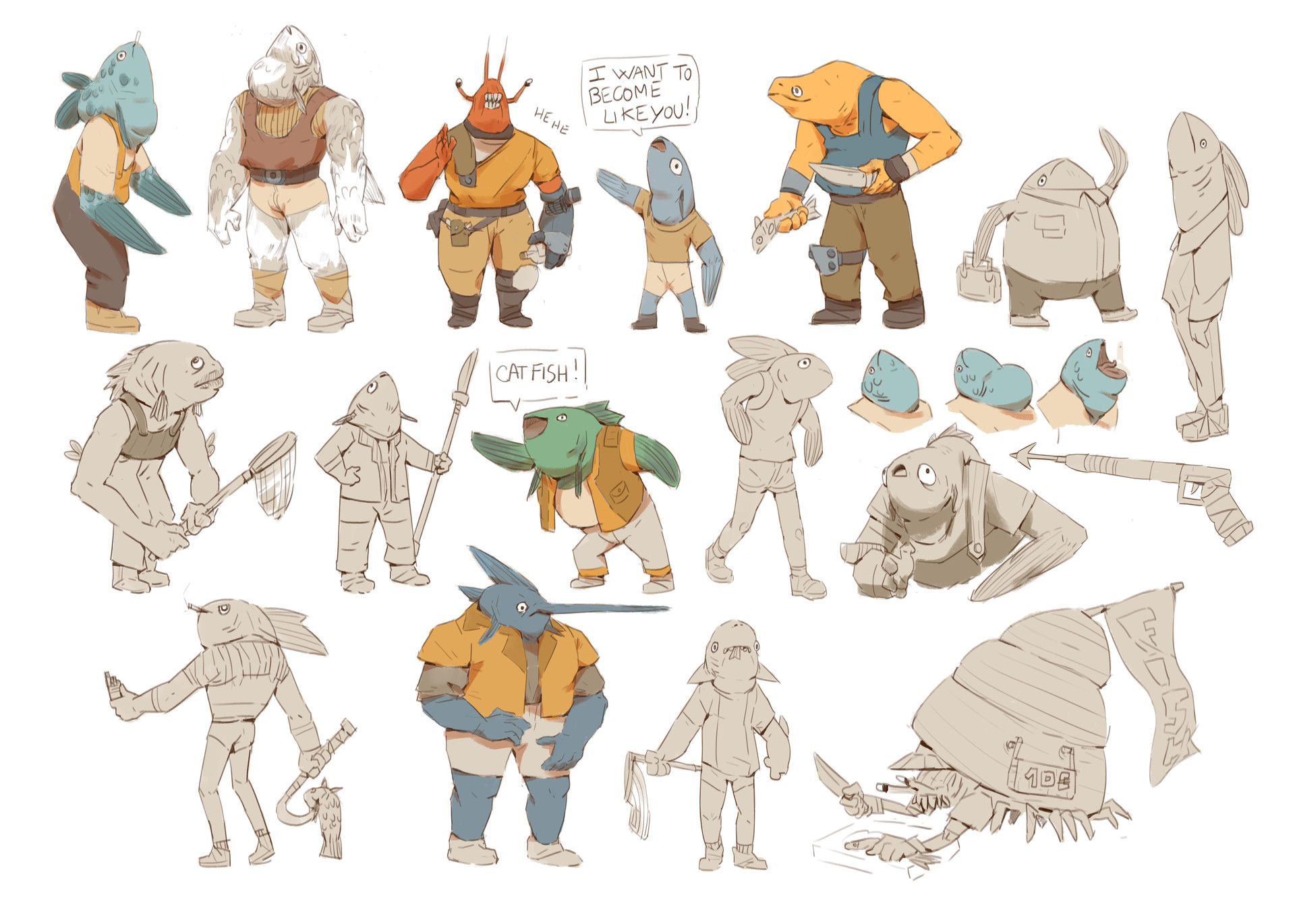 ArtStation - Fish character exploration