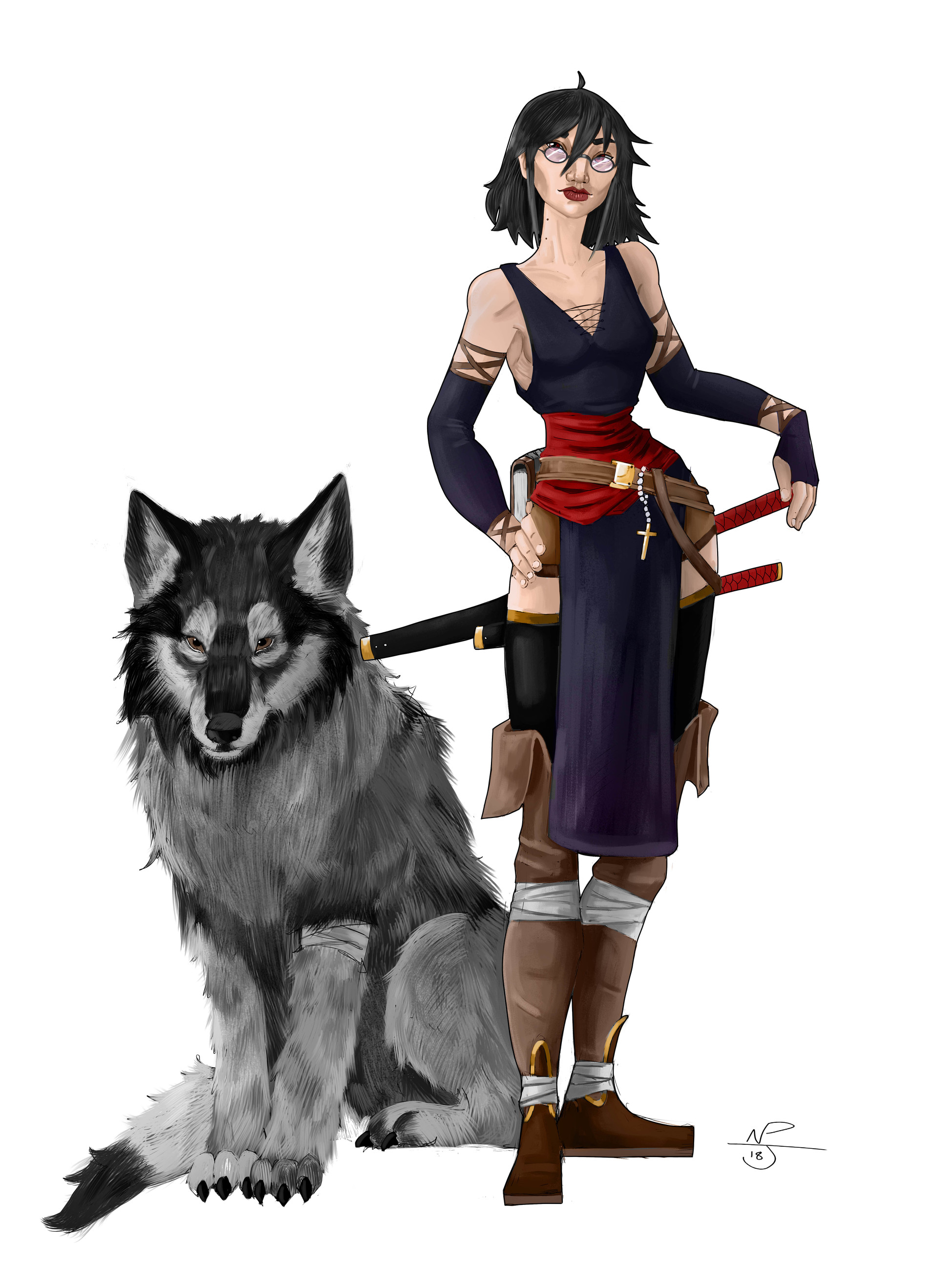 ArtStation - Hunter and Wolf