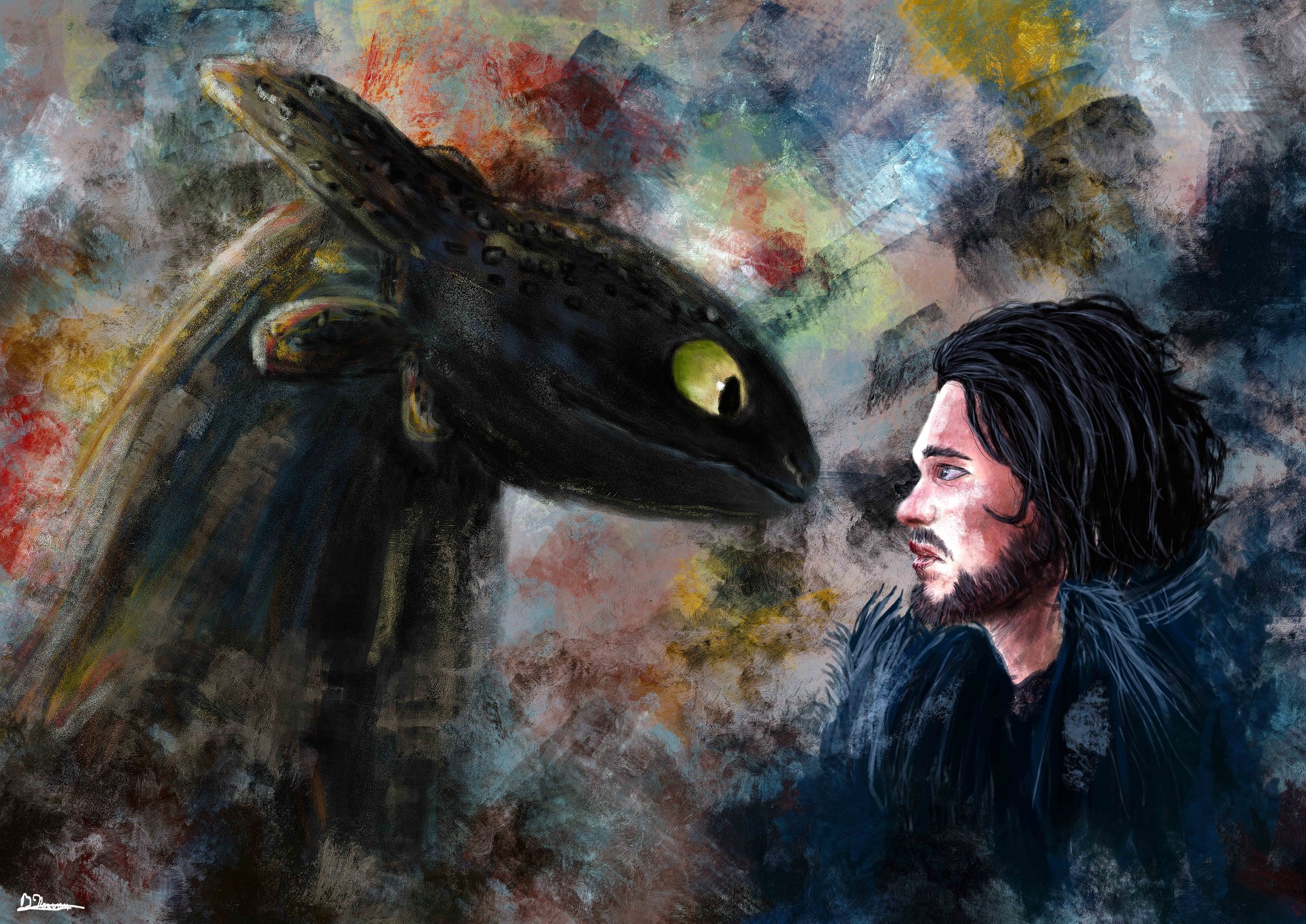 ArtStation - Jon Snow & Toothless