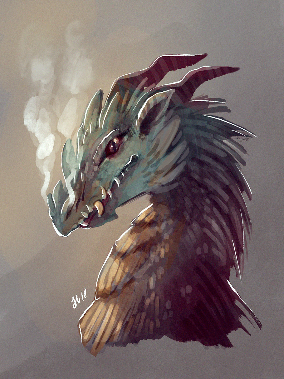 ArtStation - Dragon head study