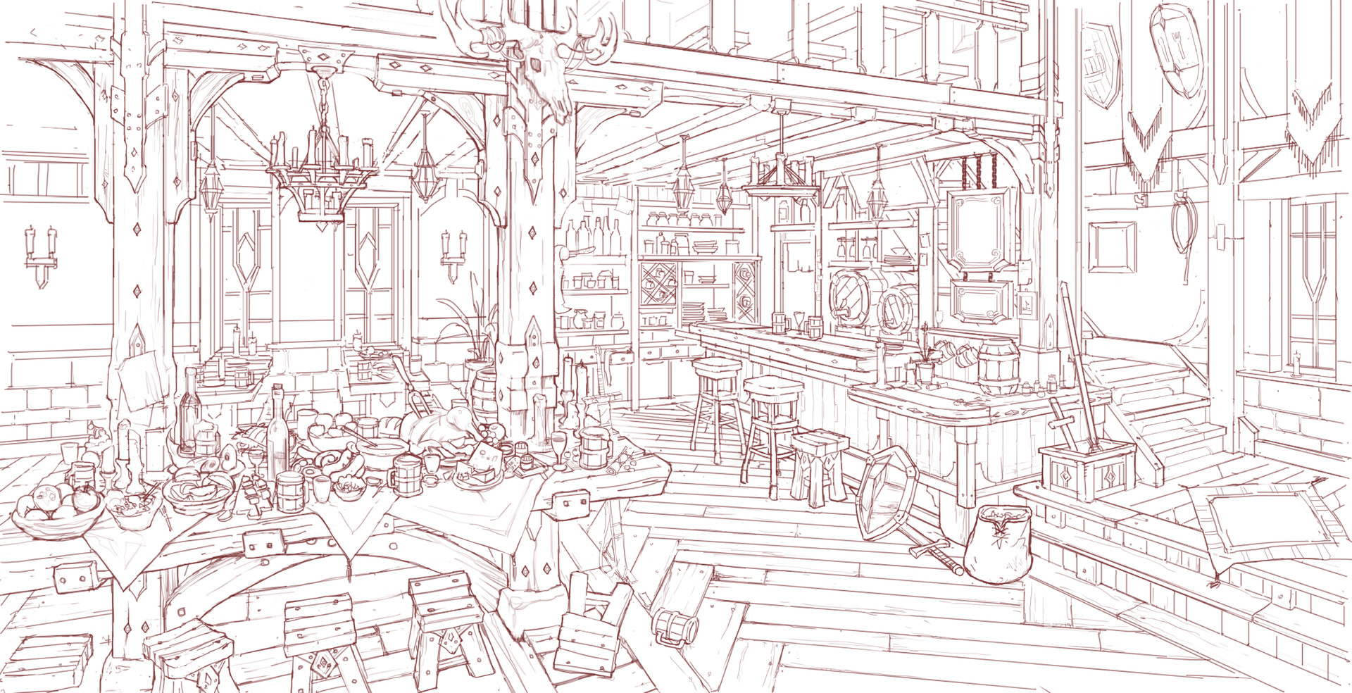 bar background drawing