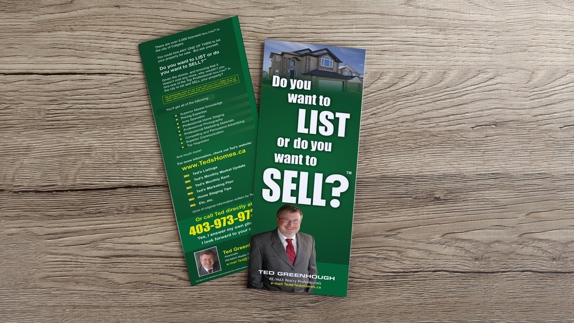 ArtStation - Rack Card Flyer Ads for Ted Greenhough (REMAX Realtor)