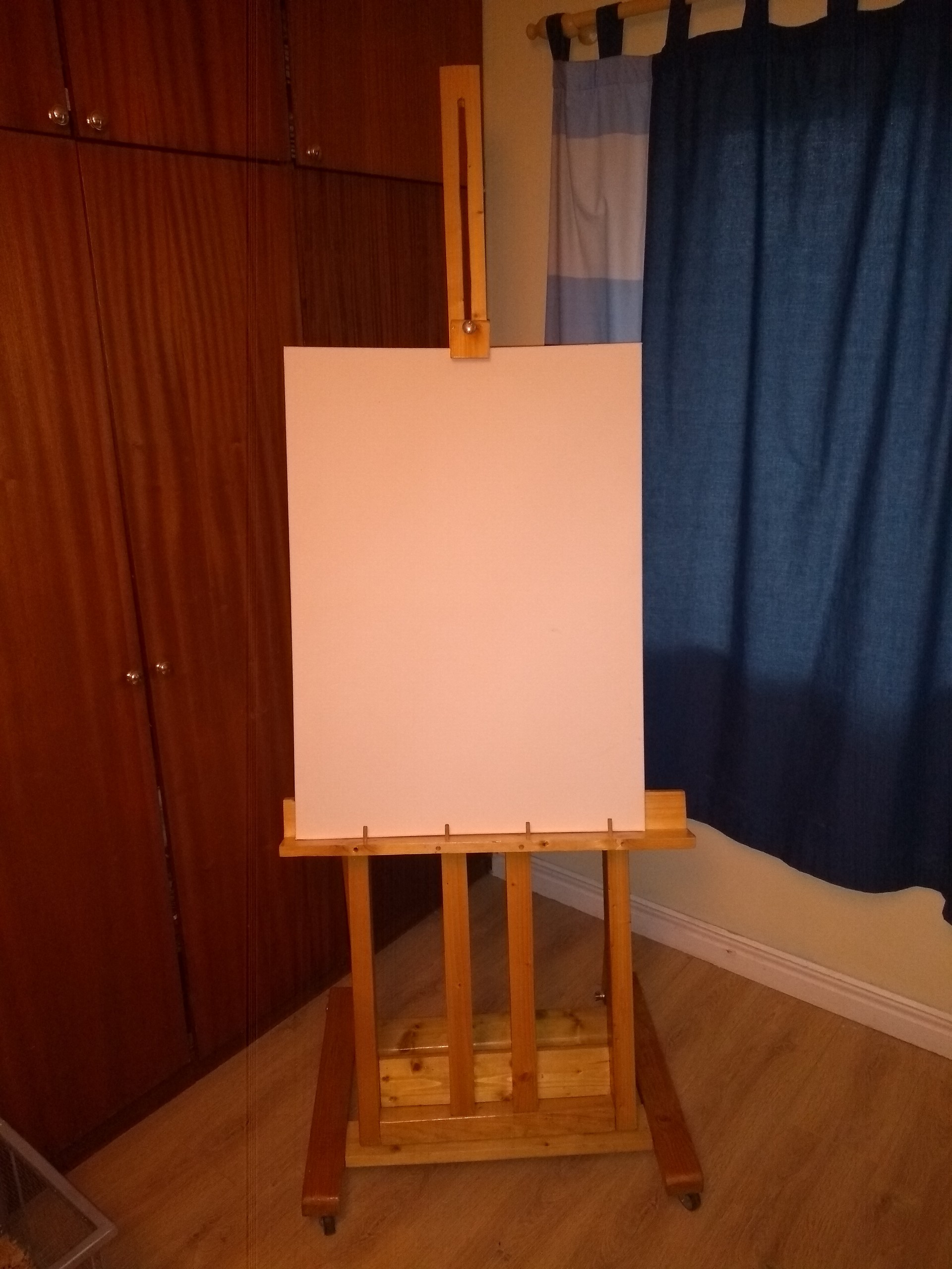 ArtStation - Easel made form 2x4 laths leftover from a building site.