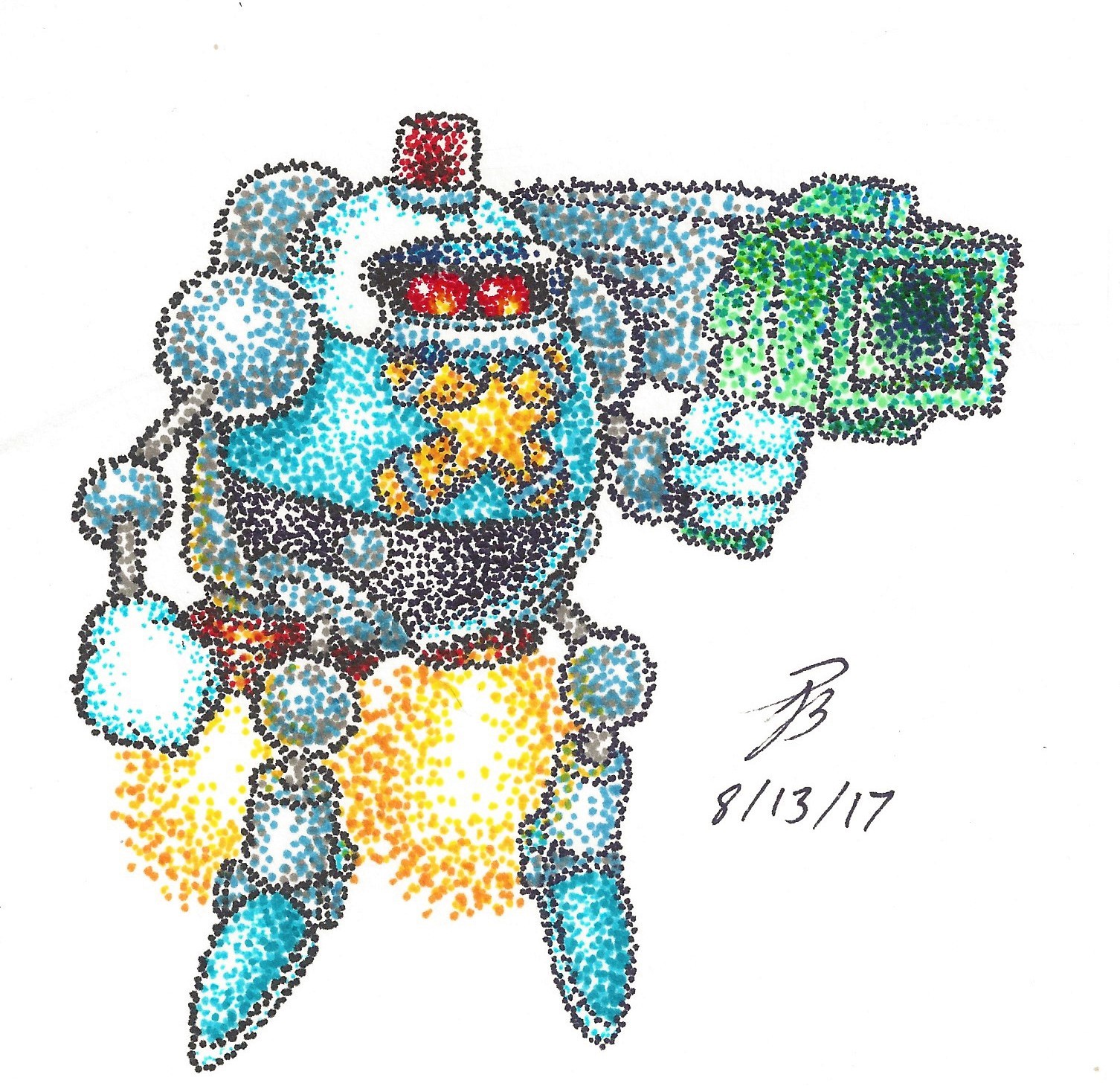 Angel B. - 15 Days of Sonic Mania - Pointillism Challenge (2017)