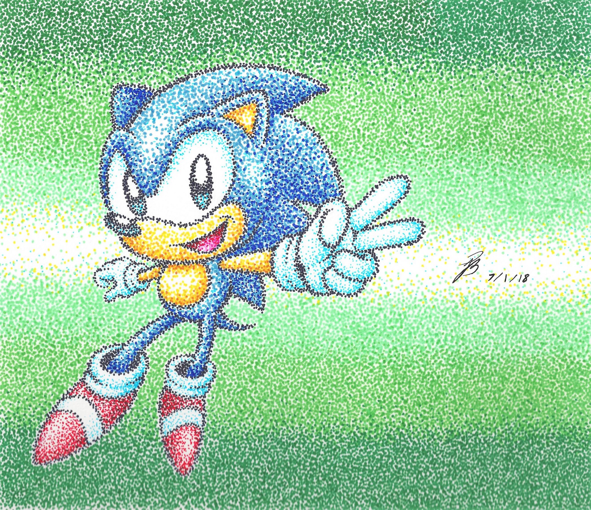 Angel B. - 15 Days of Sonic Mania - Plus 2 (Pointillism Art Challenge)