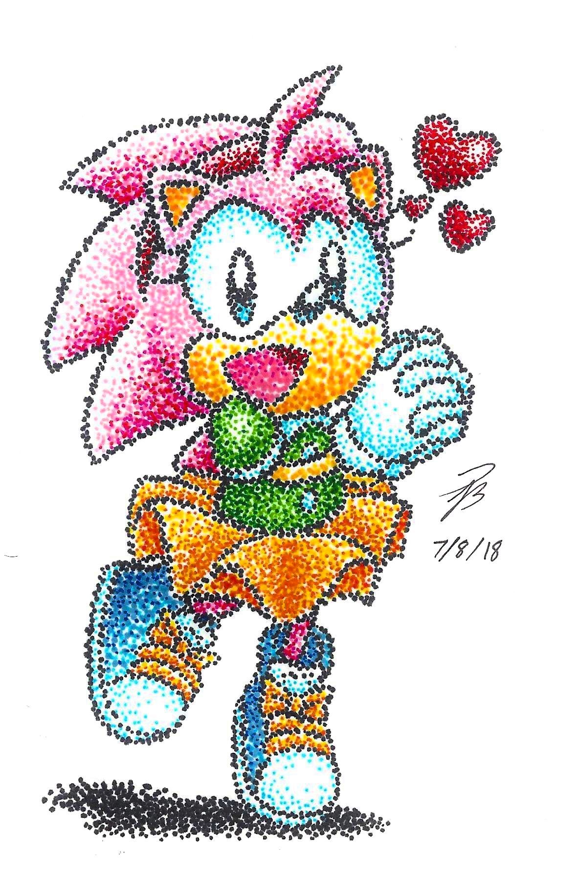 Angel B. - 15 Days of Sonic Mania - Plus 2 (Pointillism Art Challenge)