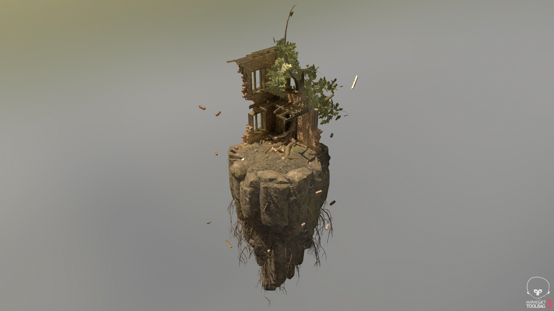 ArtStation - Floating Mansion Ruins