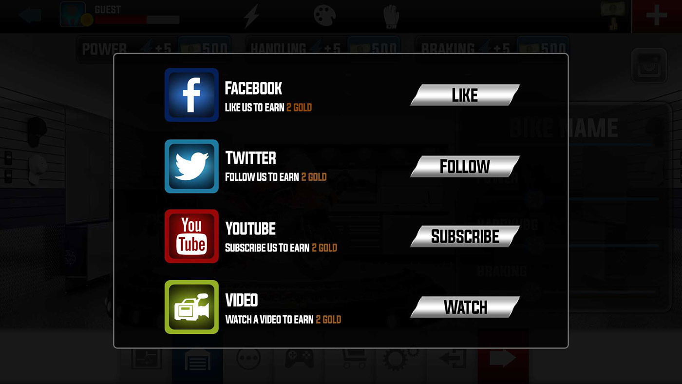 ArtStation - bike Game ui