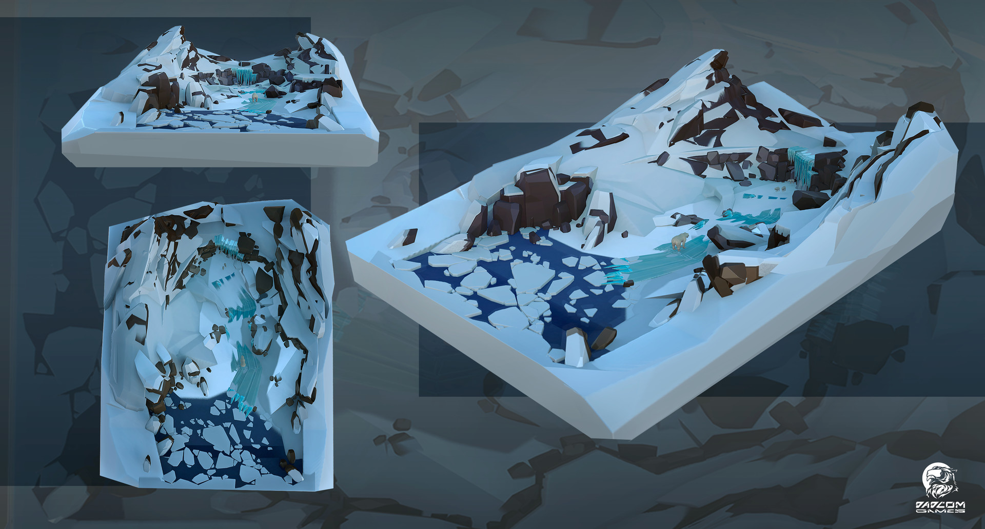 DadcomGames Studio - Concept Artwork for PaperWorld - Arctic homeland