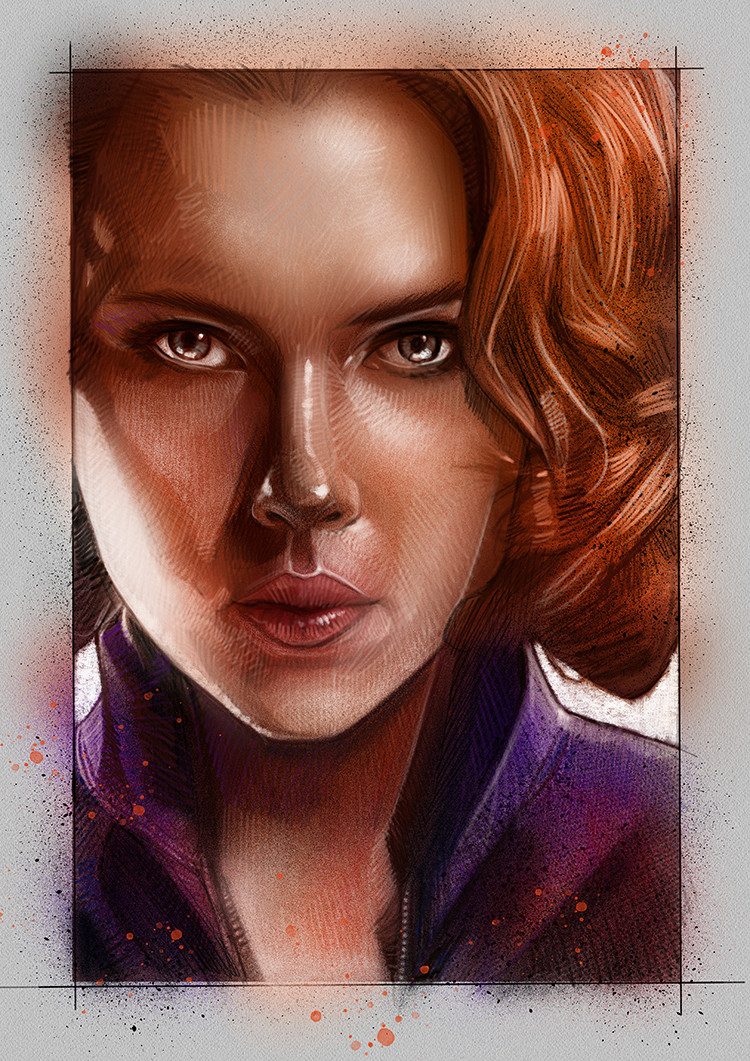 ArtStation - Black Widow portrait painting practice