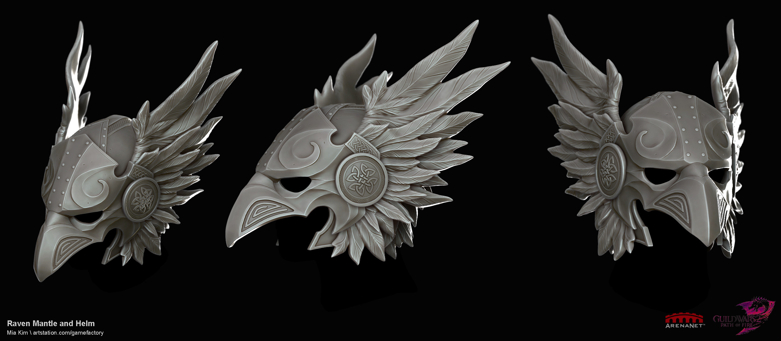 Mia Kim - Guild Wars 2 : Raven Mantle and Helm