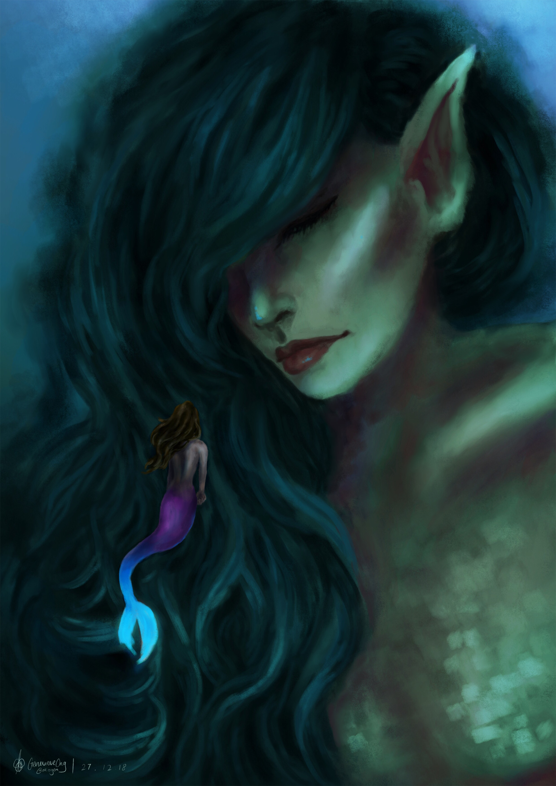 ArtStation - Big mermaid, Little mermaid