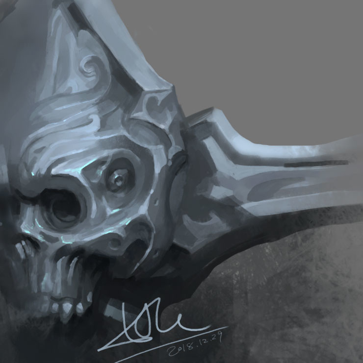 ArtStation - Detail exercise Metal, skull, armor