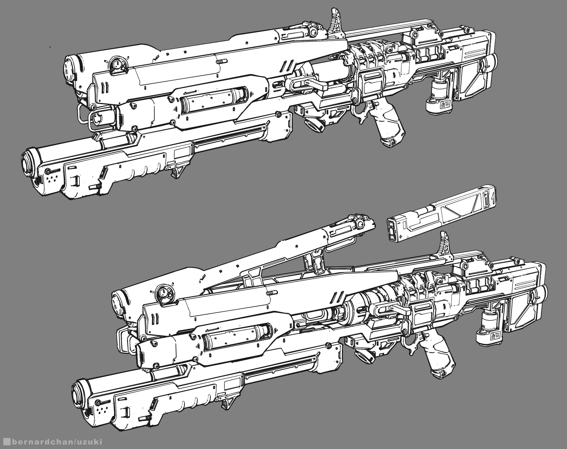 how to draw a heavy shotgun