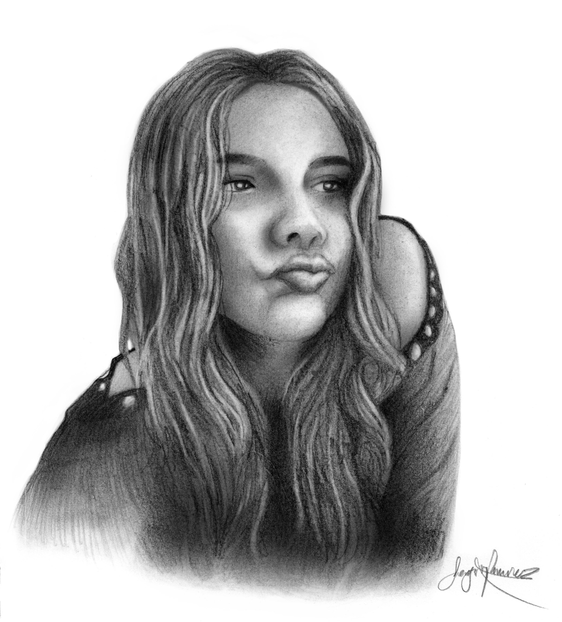 ArtStation - "stare into the distance " portrait drawing
