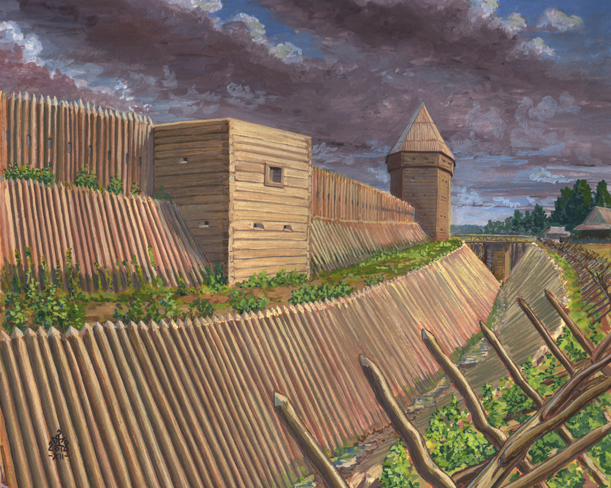 Oleksandr Tereshchenko - Baturin fortifications, mid 17th century. Draft.