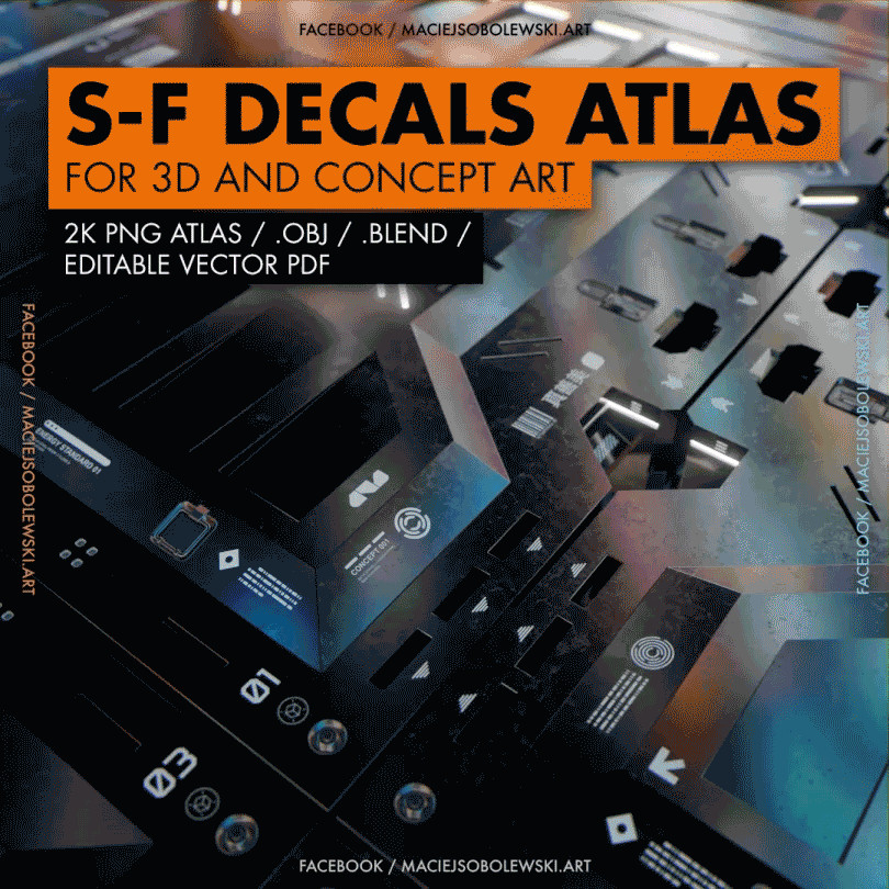 ArtStation - Sci-Fi Decals Atlas | Product shots