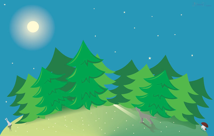 ArtStation - Forest At Night