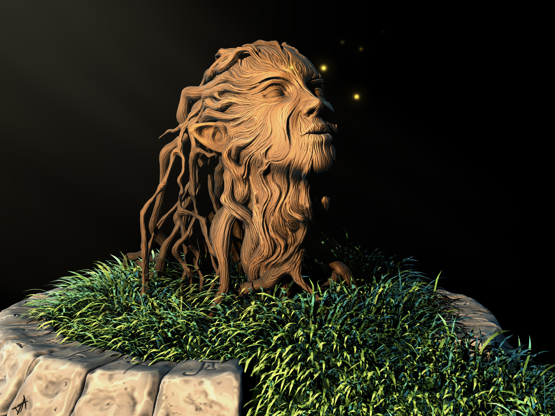 ArtStation - Sacred Elvish Tree - Zbrush sculpt
