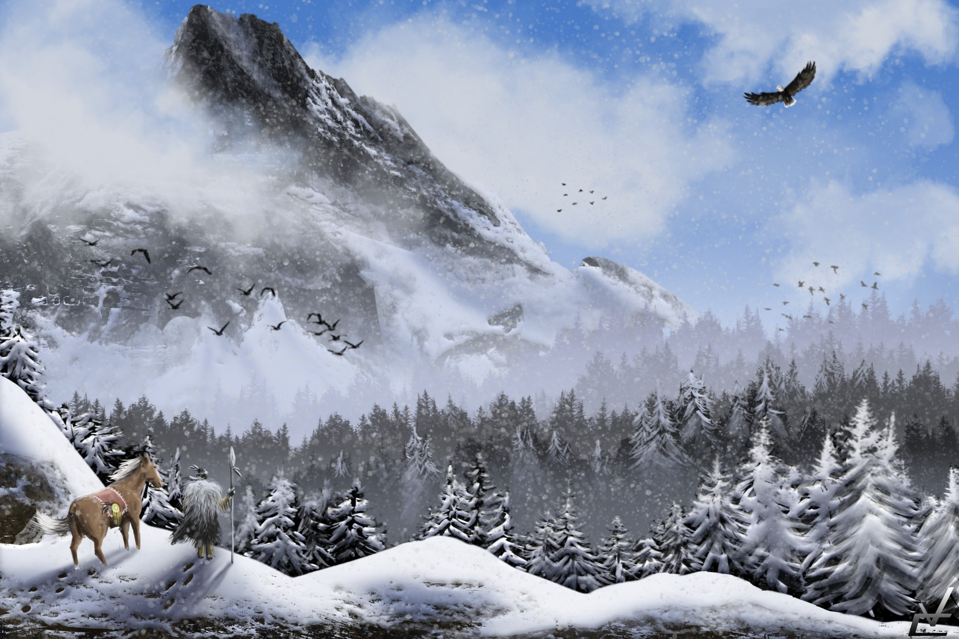 ArtStation - Snowy Canadian Mountains
