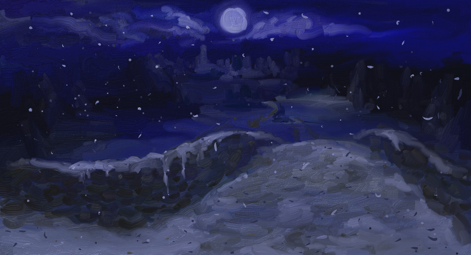 ArtStation - A crisp, winter night.