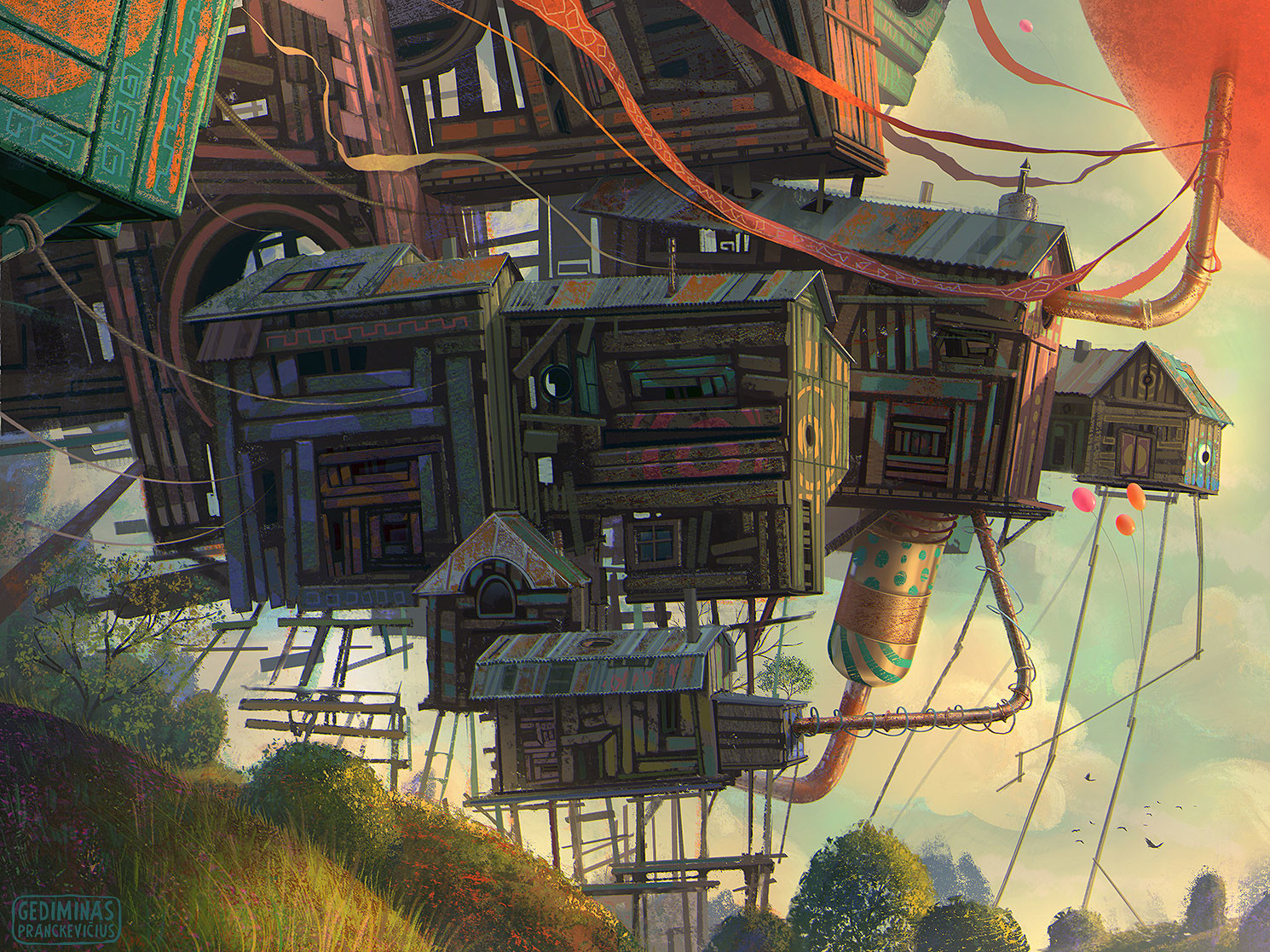 Walking around, by Gediminas Pranckevicius : r/ImaginaryDwellings