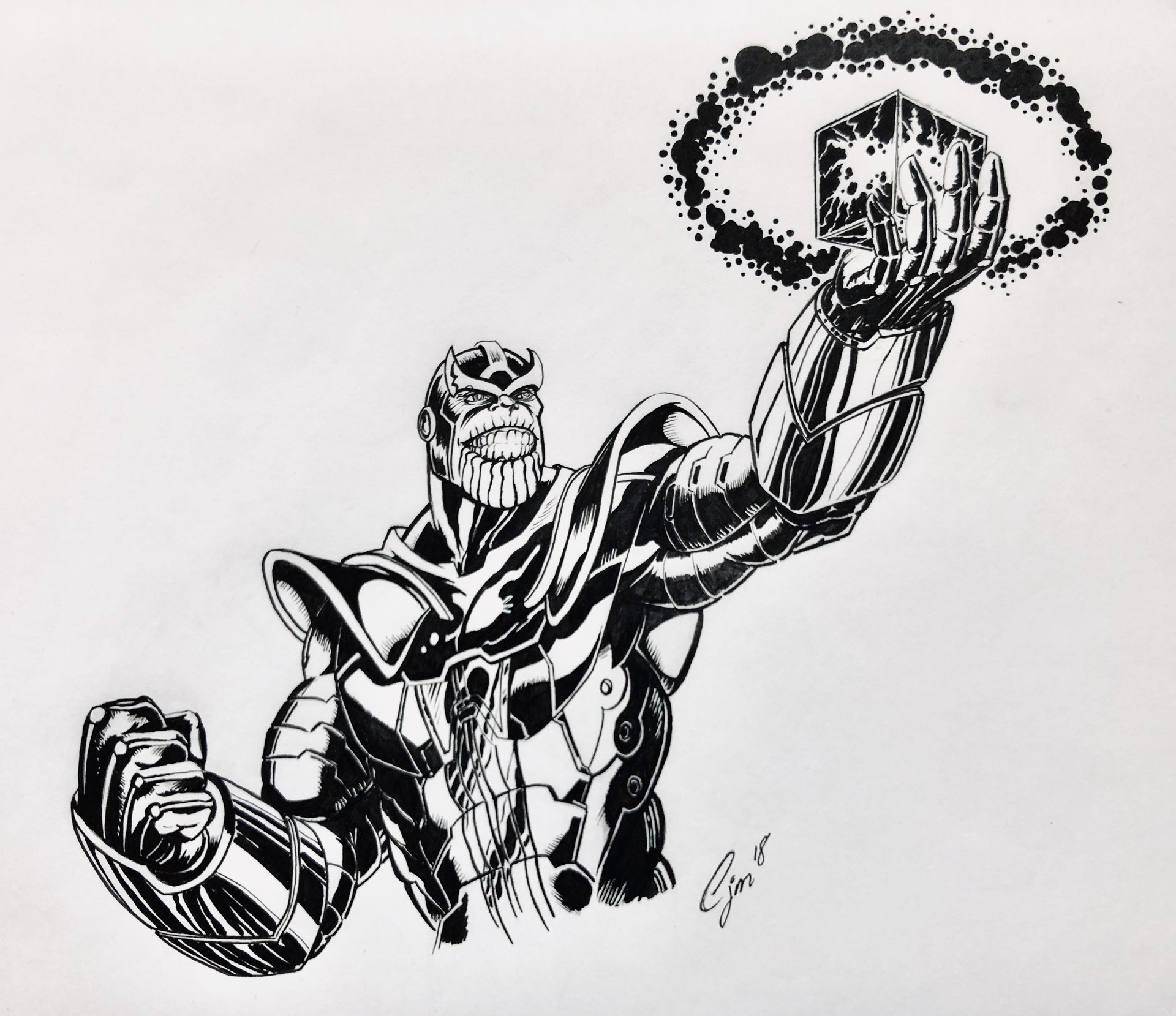 colin merrick portfolio - Marvels Thanos holding the Cosmic Cube