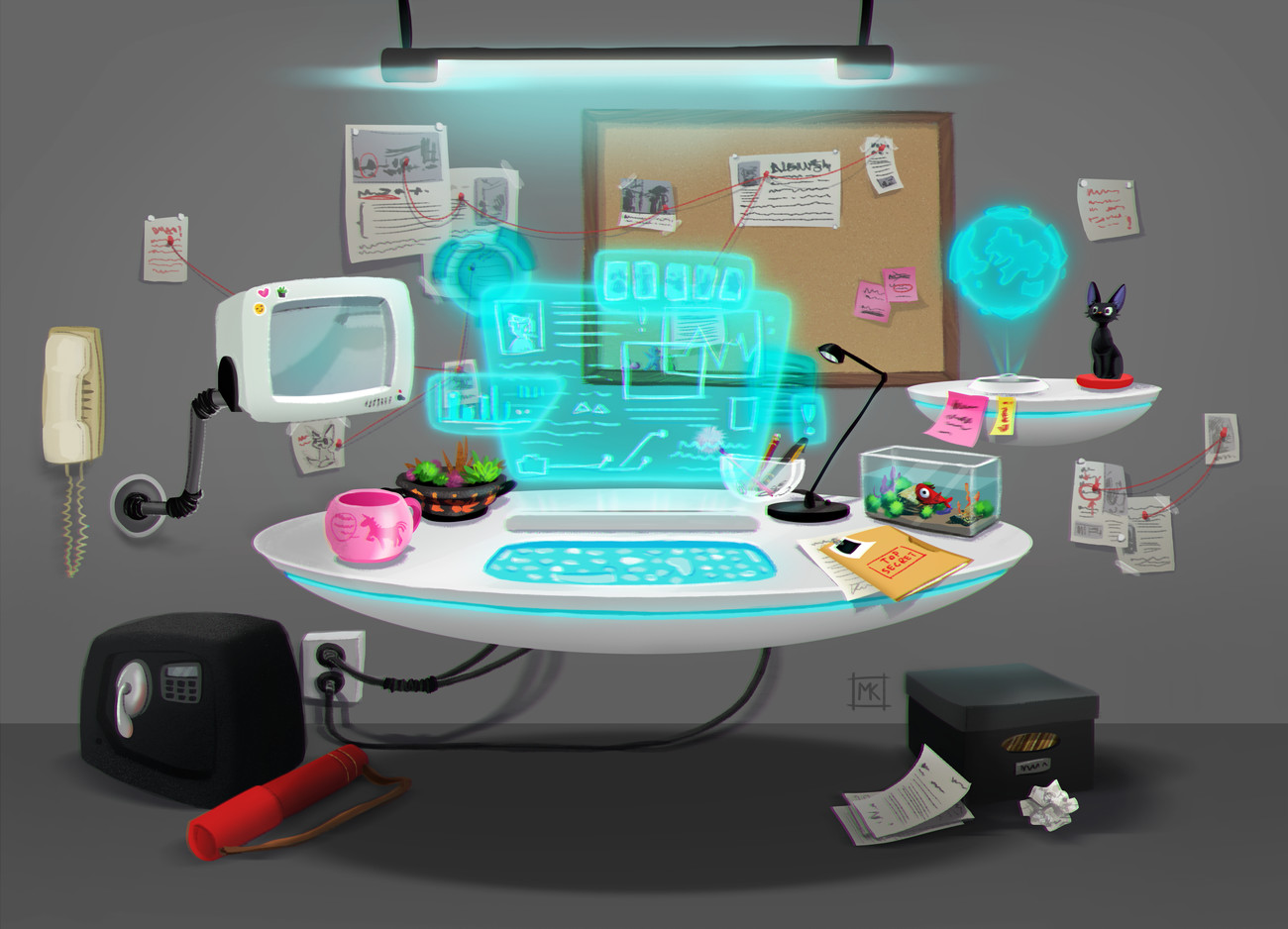 ArtStation - Ruby's Office Desk - prop design