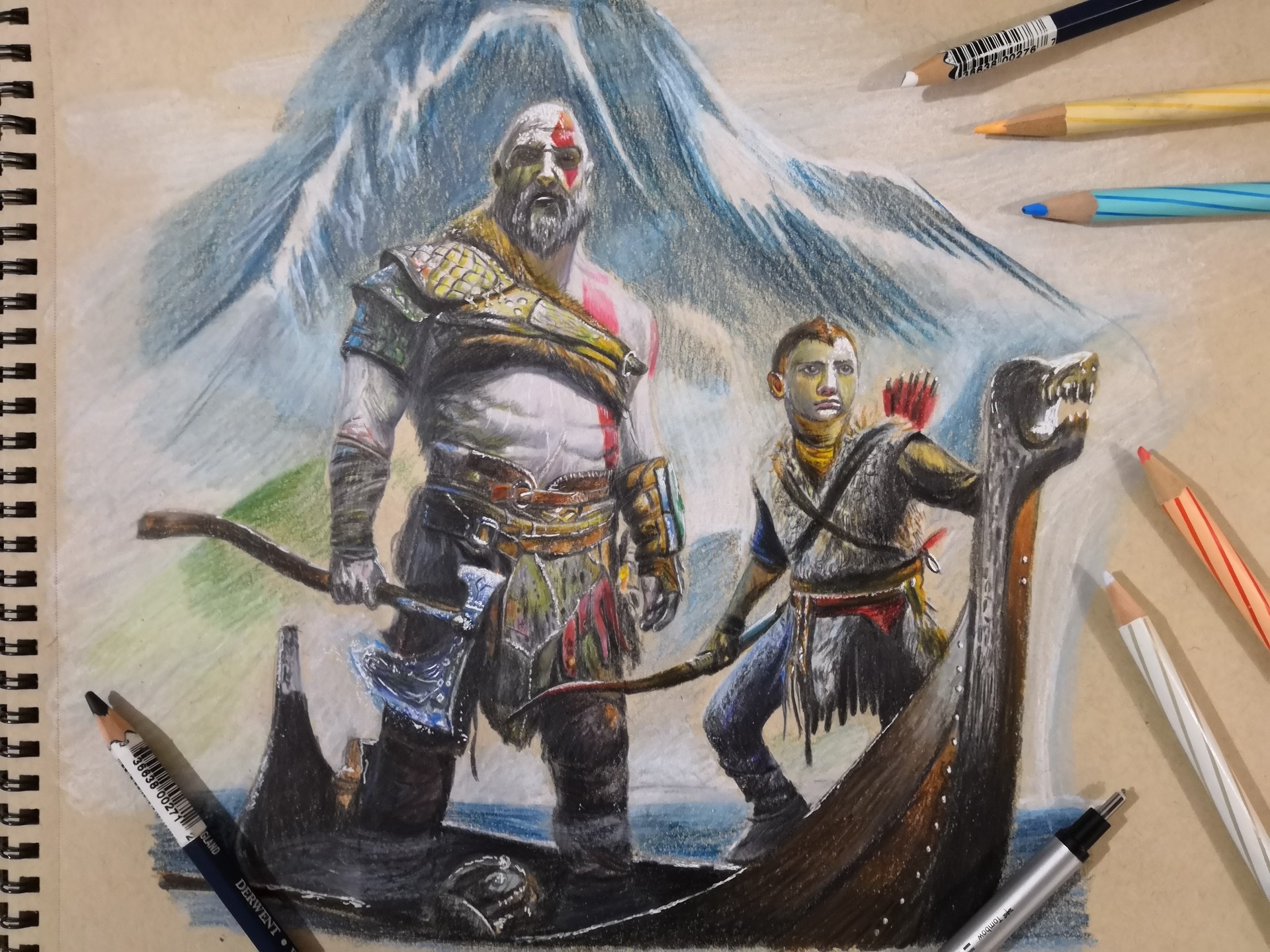 Kratos Drawings In Pencil