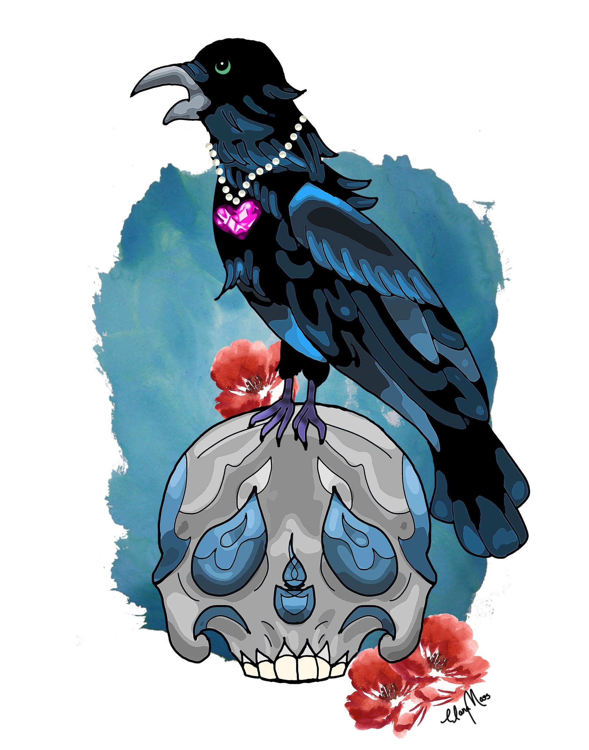 ArtStation - Raven and Skull